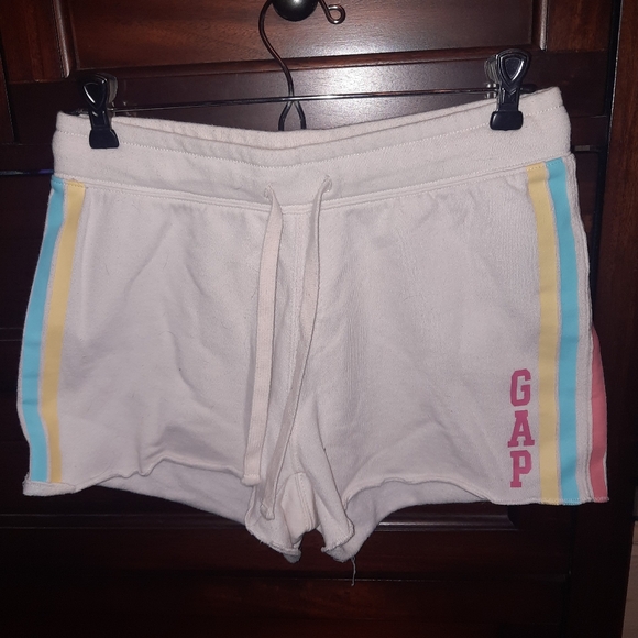GAP Factory | Shorts | Gap White Shorts With Colorful Stripes | Poshmark